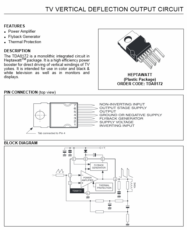 TDA8172 ไอซีเวอร์เอ้าพุท